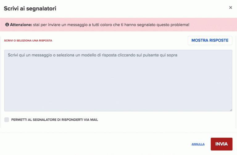 Rispondere ai segnalatori - Comuni-Chiamo